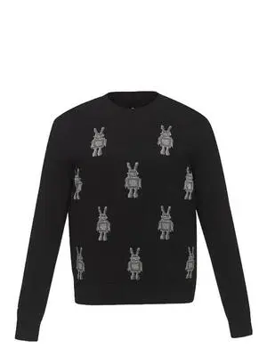 Mcm Rabot Wool Jacquard Sweater - Black