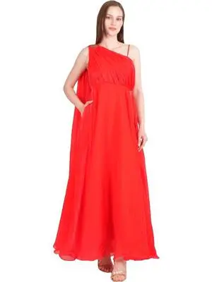 RAAS Tiana Embellished Silk Maxi Dress - Red