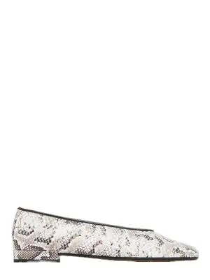Giorgio Armani Python-print Leather Ballerinas - Red