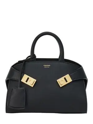 FERRAGAMO Hug Mini Leather Handbag - Black