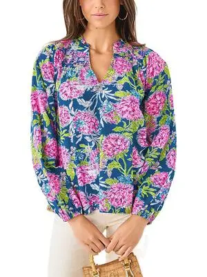 Lilly Pulitzer® Lourdes Long Sleeve Top - Multi Dahlia Licious