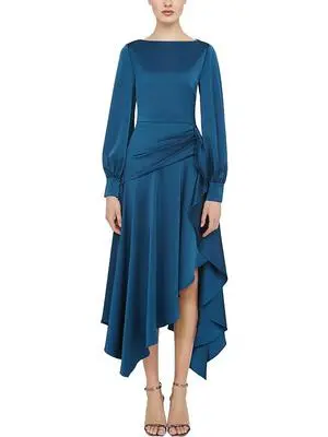 Theia Florence Handkerchief Hem Dress - Poseidon
