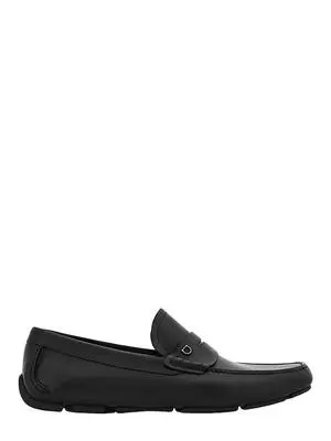 FERRAGAMO Leather Penny Loafers - Nero