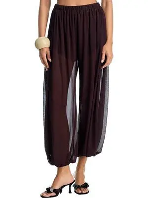 Aqua Balloon Pull-On Pants Brown