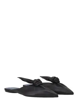 LANVIN Leather Bow Mules - Black