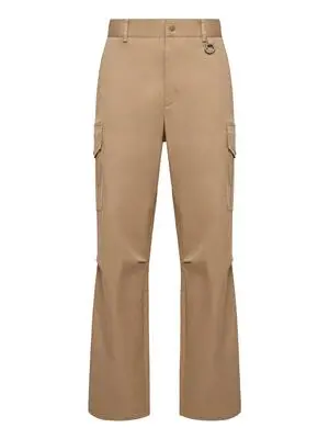 Moncler Cargo Cotton Blend Gabardine Pants - Beige