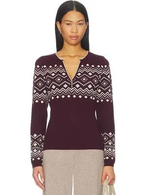 ALP N ROCK Yvette Ii Henley Sweater - Dark Cherry