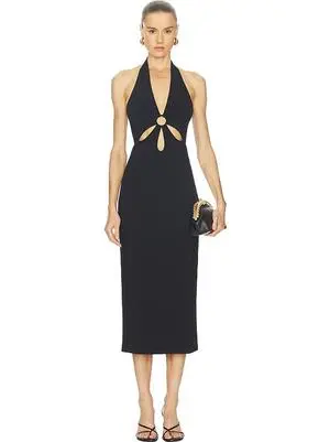 Cult Gaia Vinna Halterneck Dress With Floral Cut-out Detail - Black