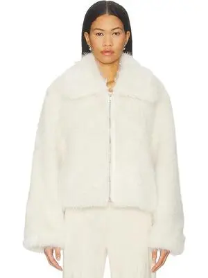 BY.DYLN Kallie Faux Fur Jacket - Cream
