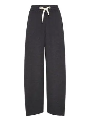 Brunello Cucinelli Double-cashmere Jersey Sweatpants - Grey