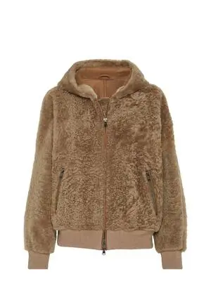 BRUNELLO CUCINELLI Shearling Zip-Up Hoodie