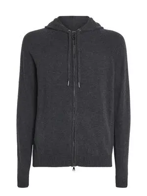 Derek Rose Cashmere Finley Zip-up Hoodie - Grey