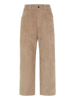 Brunello Cucinelli Cotton-blend Corduroy Trousers - Brown
