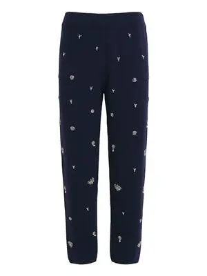 Simkhai Wool-cashmere Kandace Embellished Sweatpants - Navy
