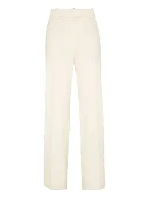 Brunello Cucinelli Wool-blend Gabardine Cigarette Trousers - White