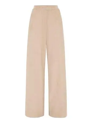 Brunello Cucinelli Cotton-blend Corduroy Track Trousers - Beige