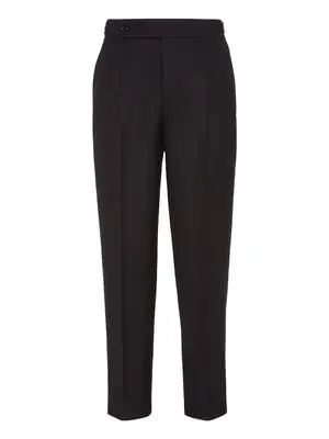 Brunello Cucinelli Silk-wool Tailored Trousers - Black