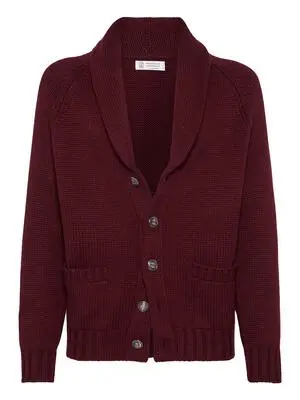Brunello Cucinelli Cashmere Shawl-collar Cardigan - Purple