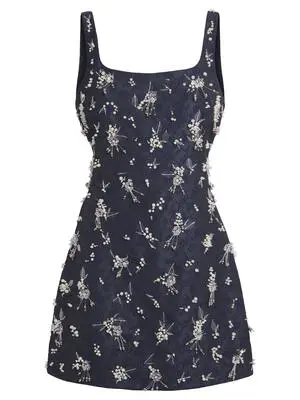 Simkhai Embellished Viva Mini Dress - Navy