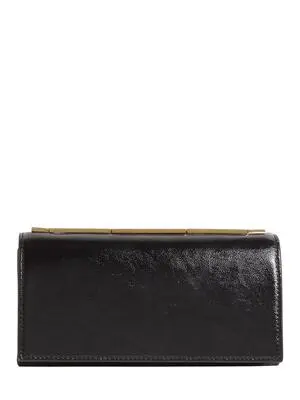 Veronica Beard Patent Leather Barre Clutch - Black