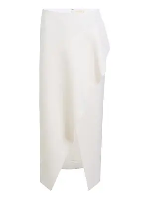 Khaite Jaia Asymmetrical Suiting Skirt - Cream