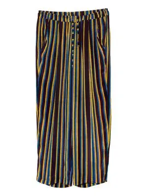 YAVI Striped Drawstring Trousers - Blue