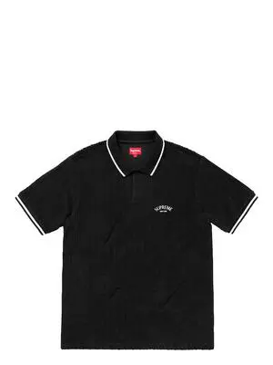 Supreme Cable Knit Terry Polo Shirt - Black