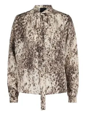 Givenchy Leopard Print Silk Blouse - Natural Brown