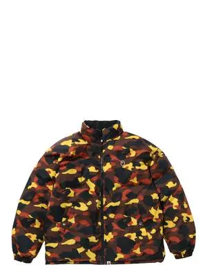 A BATHING APE 1st Camo Reversible Down Jacket - Orange