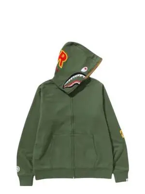 A BATHING APE 2nd Shark Full Zip Hoodie - Green
