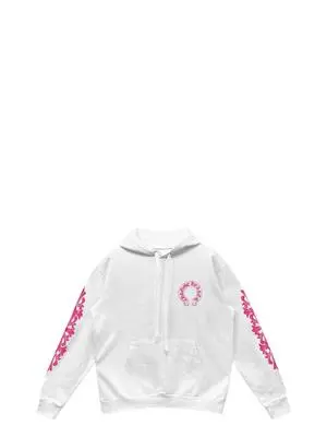 Chrome Hearts Floral Sleeve Pullover Hoodie - White