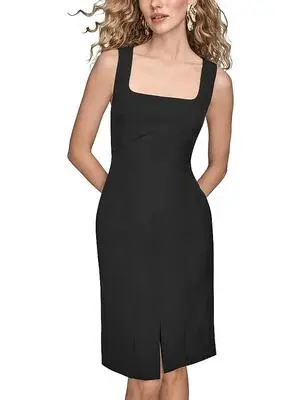 Donna Karan New York Laguna Scuba Midi Sheath Dress - Black