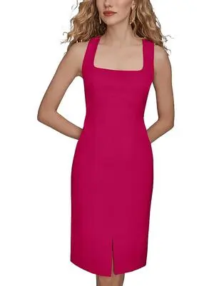 Donna Karan New York Laguna Scuba Midi Sheath Dress - Magenta