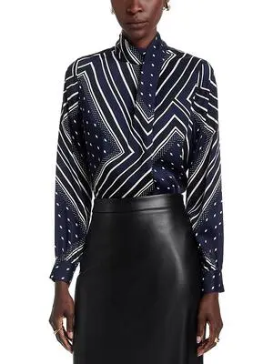 Elie Tahari Jaden Crossover Neck Top - Diamond Rain