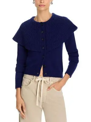 Derek Lam 10 Crosby Murray Capelet Cardigan - Ocean Depths