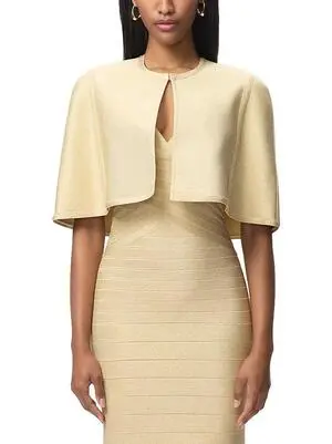 Herve Leger The Juliette Cape Metallic Gold