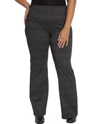 Lyssé Patterned High Waist Ponte Pants - Americano Plaid