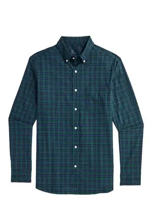 Vineyard Vines Pine Plaid Performance Cotton Shirt - Charleston Green