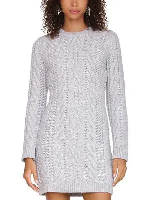 Avec Les Filles Cable Knit Mini Dress - Silver