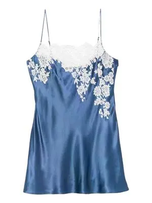 Carine Gilson Lace-detail Slip - Blue