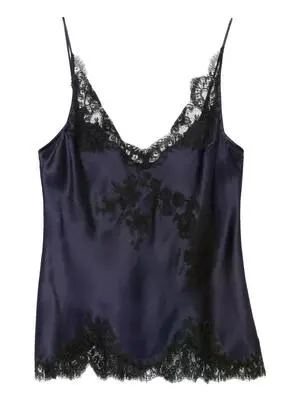 Carine Gilson V-neck Slip With Lace Detail - Blue