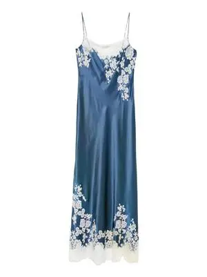 Carine Gilson Lace-detail Nightdress - Blue