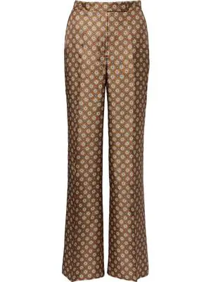 Dorothee Schumacher Graphic Dreams Printed Silk-twill Palazzo Pants - Brown