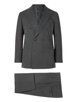 Thom Sweeney Double-breasted Linen Suit - Green