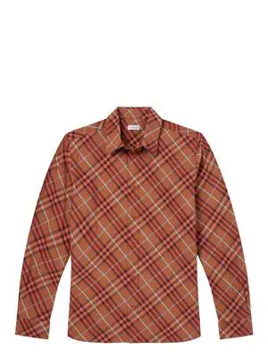 Burberry Robert Checked Cotton Shirt - Brown