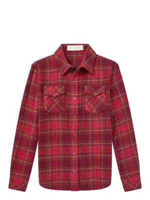 GOD'S TRUE CASHMERE Love Checked Cashmere Shirt - Red