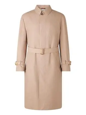 Brunello Cucinelli Belted Cotton-blend Trench Coat - Brown