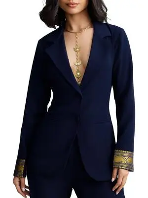 HOLICHIC HoliCHIC Mila Metallic Contrast Cuff Blazer