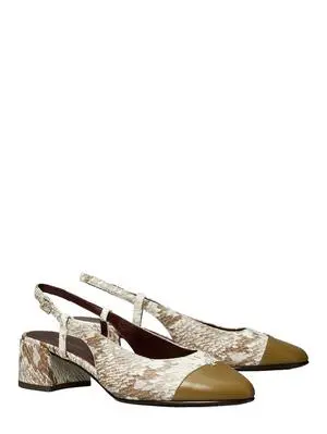 Tory Burch Cap-toe Slingback - Granite Roccia/ramure Green