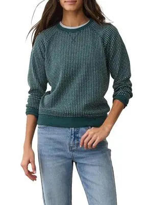 Marine Layer Raglan Sleeve Textured Sweatshirt - Mediterranean